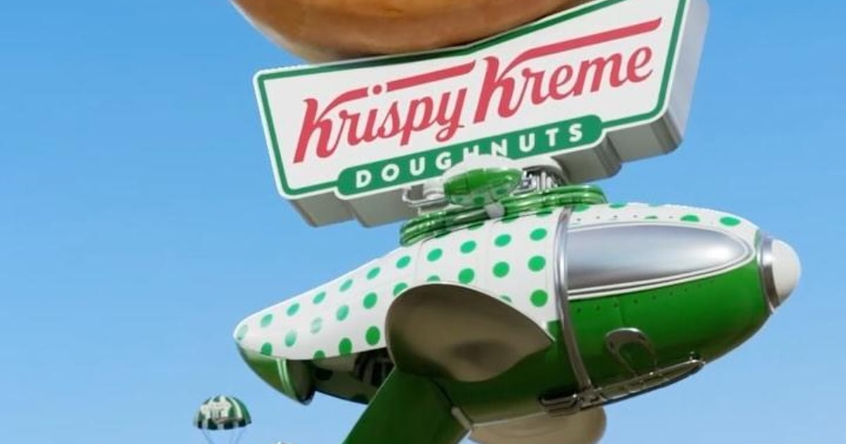 FOOH Ad Krispy Kreme Airship Drops Donut Parachutes