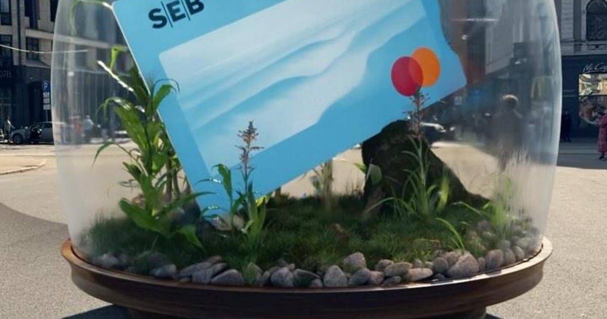 FOOH Ad SEB Debit Card Inside Terrarium on Street