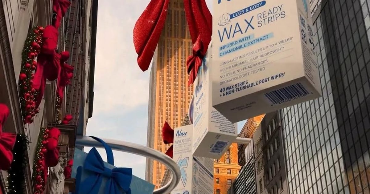 FOOH Ad Nair Giant Products & Shopping Bags in Times Square