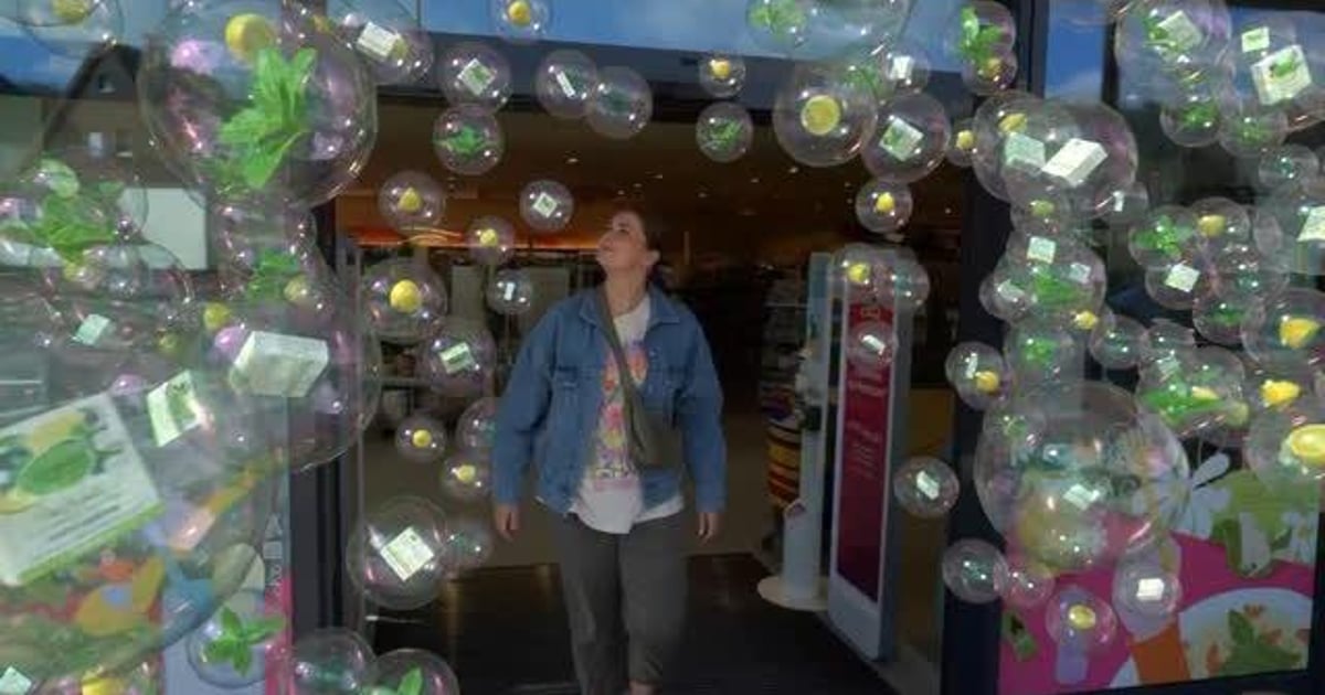 CGI Video DM Floating Bubbles in Storefront