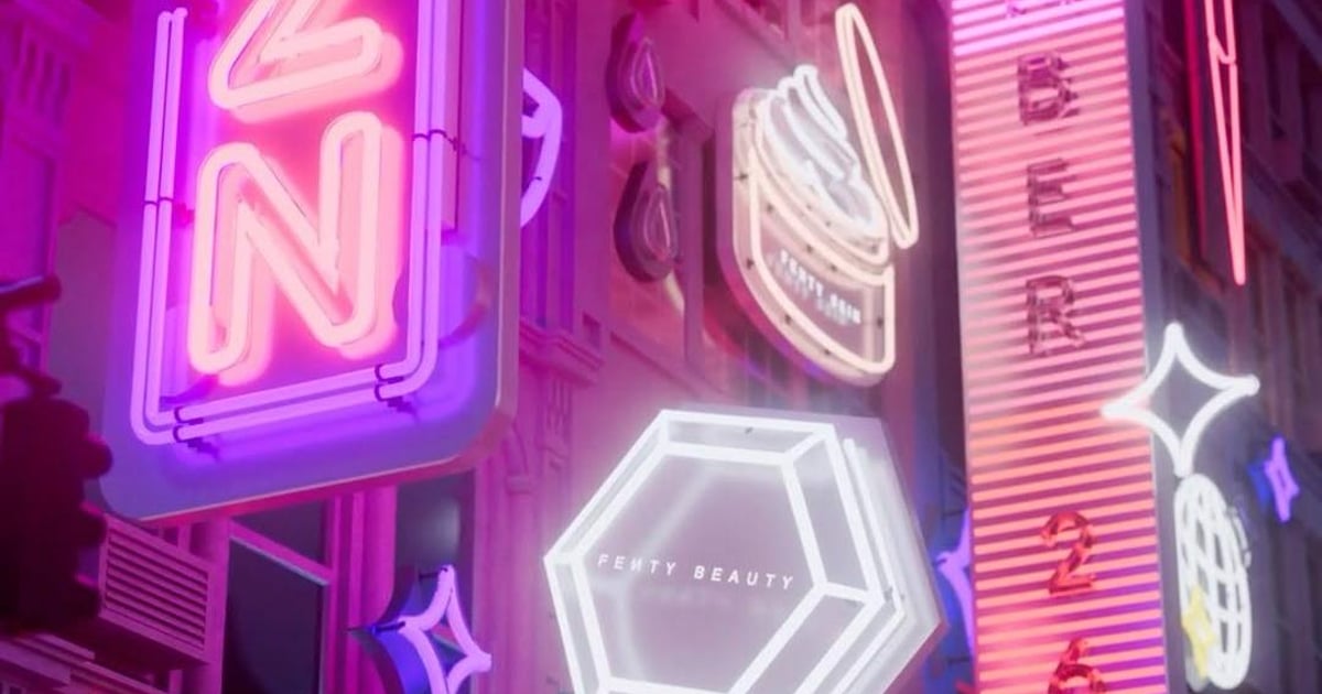 CGI Video Fenty Beauty LED Neon Signs Light Up Storefront