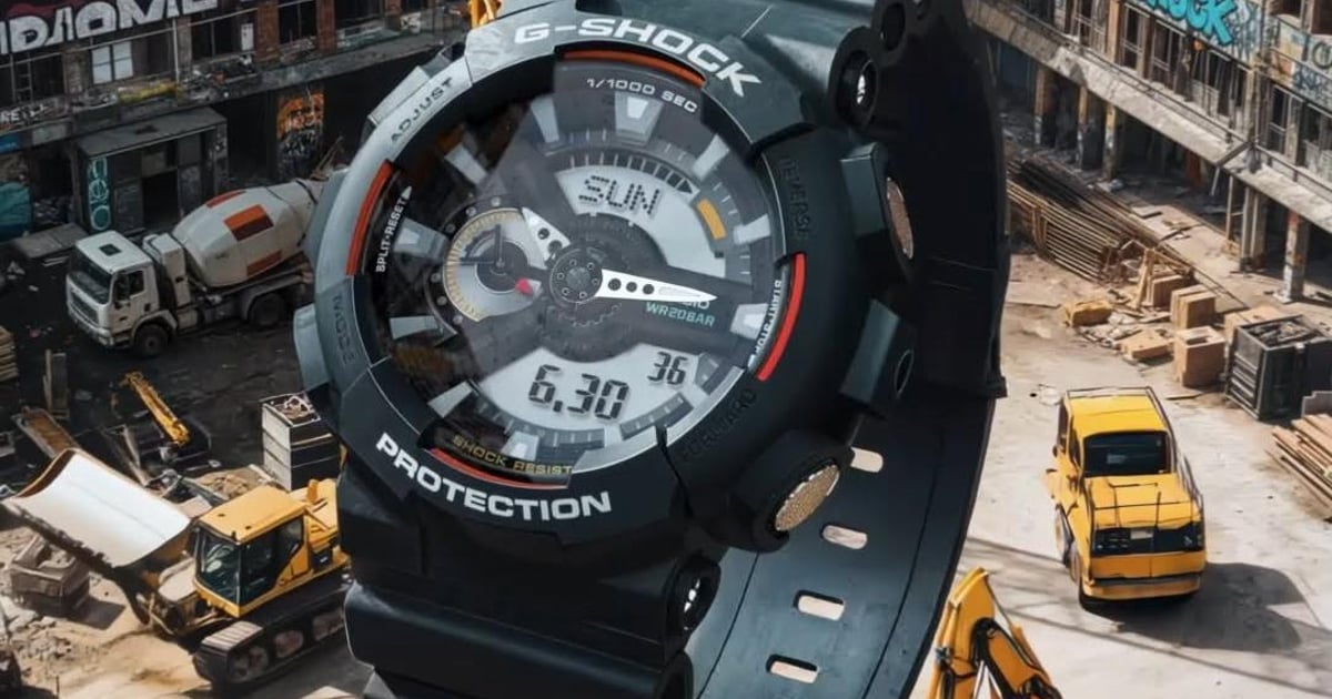 FOOH Ad G-Shock Giant Watch at Construction Site