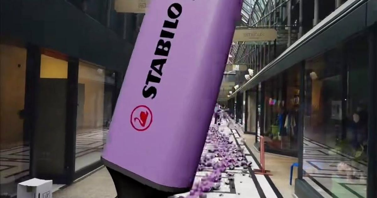 FOOH Ad Stabilo Giant Purple Highlighter at The Exchange