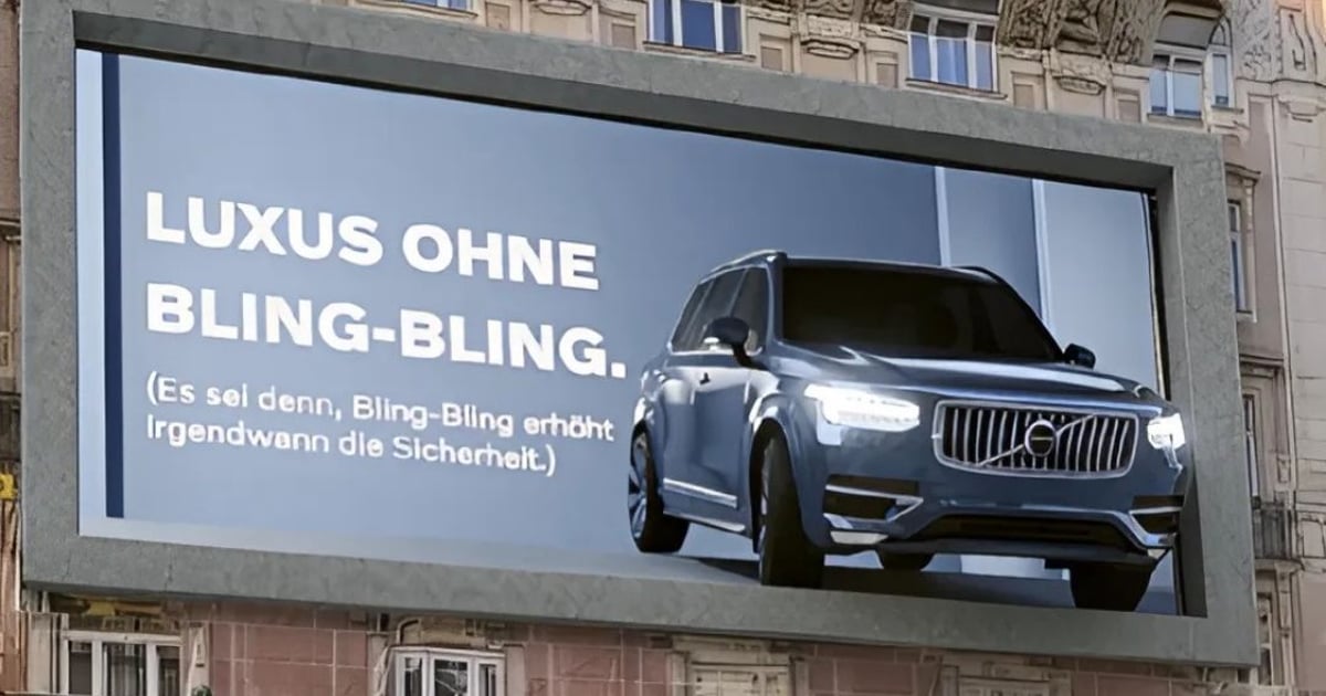 FOOH Ad Volvo Car Driving Up to Billboard From Garage