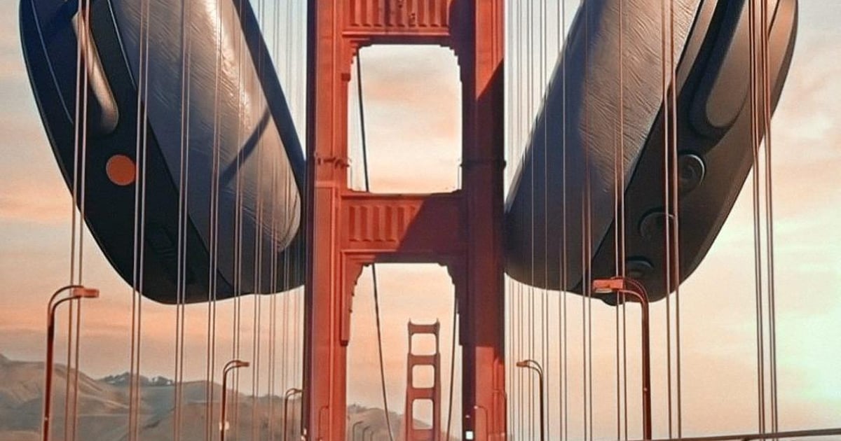 CGI Video Amazon Giant Headphones Hang on Golden Gate Bridge