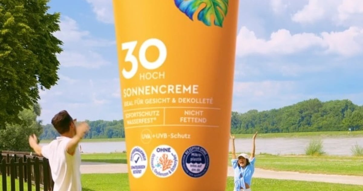 FOOH Ad DM Inflatable Sunscreen Installation by the River