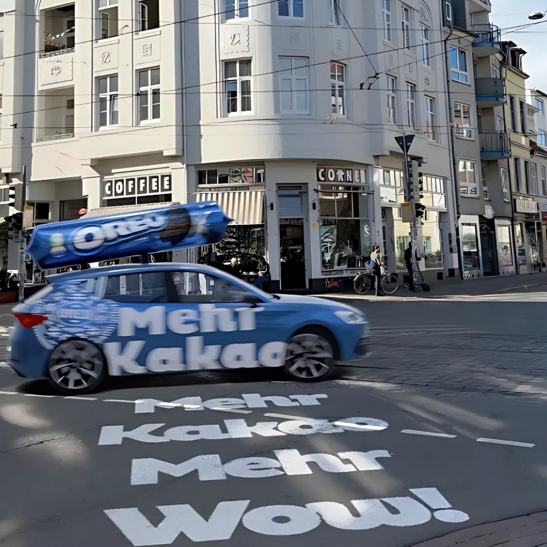 FOOH Ad Oreo Massive Cookie Rolling Through City
